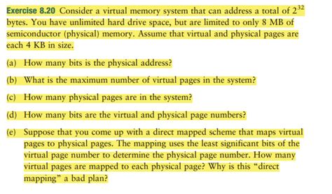 Solved Exercise 8 20 Consider A Virtual Memory System That Chegg