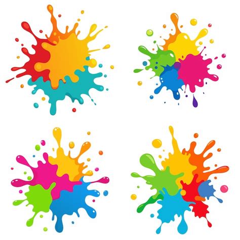 Salpicaduras De Pinturas Blobs Salpicadura De Pintura Conjunto Colorido