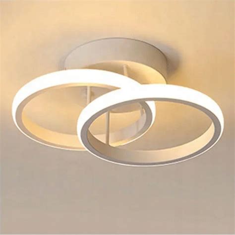 Lampa led sufitowa wisząca plafon żyrandol pierścienie biała Eldor24
