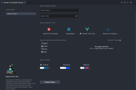 vue vscode extension project wizard kendo ui for vue