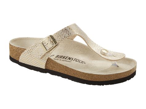 Birkenstock papucs Gizeh Shiny Python Eggshell Széles Papucsok