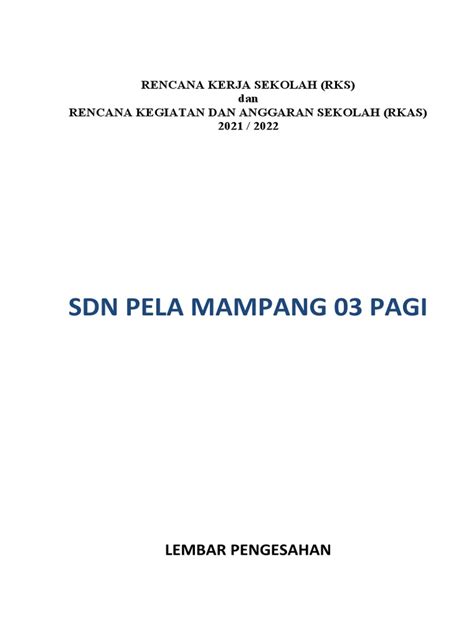 772 Rencana Kerja Sekolah Rkas Pdf