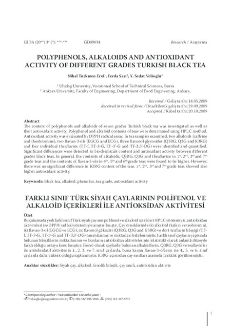Pdf Polyphenols Alkaloids And Antioxidant Activity Of Different