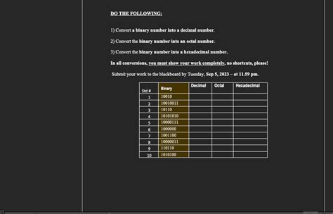 solved do the following 1 convert a binary number into a