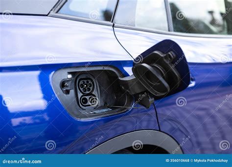 Type 2 Ccs Plug Port On Electric Vehicle Dc Ccs Type 2 Ev Charging Connector At Ev Car Fast