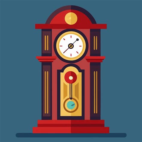 Elegant Grandfather Clock Vector Detailed And Timeless Design For