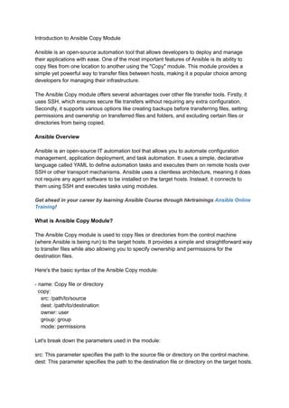 Ansible Copy Module Pdf