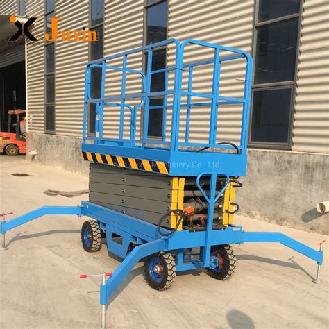 5m 8m 9m folding working lift table semi mobile trailing scissor lift