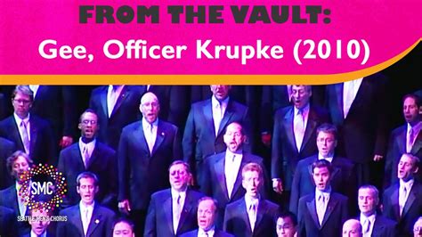 Gee Officer Krupke From West Side Story Seattle Men S
