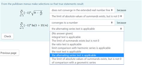 Solved From The Pulldown Menus Make Selections So That True Chegg