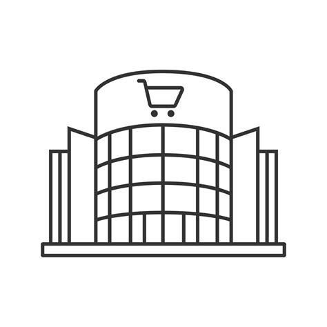 Shopping Centre Linear Icon Mall Building Thin Line Illustration