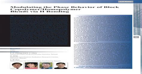 Modulating The Phase Behavior Of Block Copolymer · Modulating The Phase Behavior Of Block