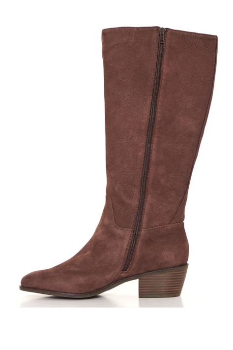 Lucky Brand Brown Leather Knee High Heeled Boots Long Tall Sally
