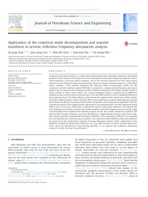 Pdf Application Of The Empirical Mode Decomposition And Hilbert Huang Transform To Seismic