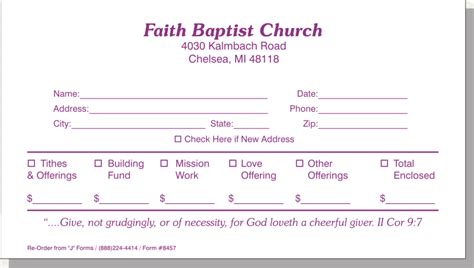 Tithe And Giving Envelope Samples