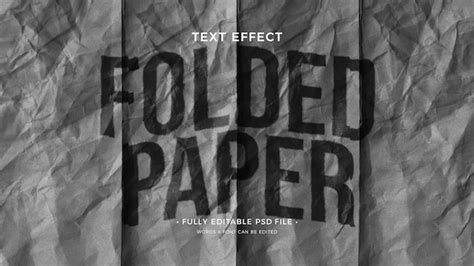 Premium Psd Folded Paper Text Effect