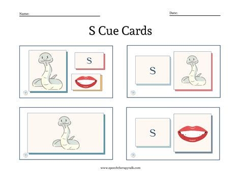 S Cue Cards Speech Therapy Talk Membership
