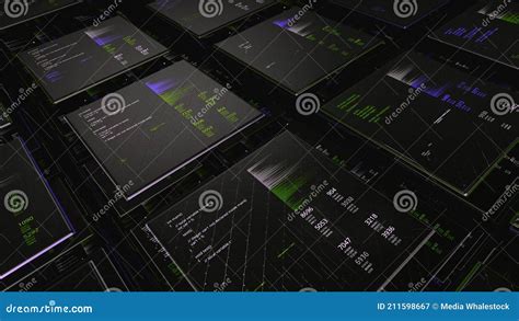 3d Cells With Numeric Data Animation Set Of Tiers And Rows In Virtual