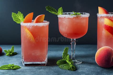 Peach Bellini Champagne Cocktail Food Photography Photorealistic