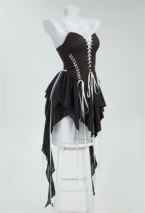 Women Halloween Gothic Black Sexy Tube Dress Cutout Strappy Bondage