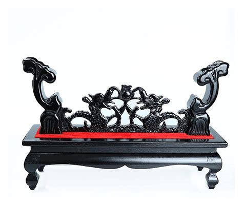 Buy Samurai Display Stand Double Dragon Play Beads Solid Wood Stand