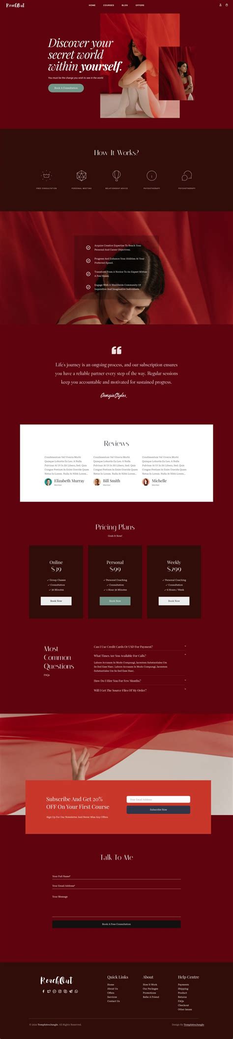 ReachOut Feminine Blog Course Figma Template TemplatesJungle Com