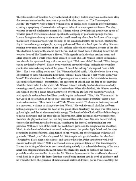 The Clockmaker Of Timeless Alley Pdf Clock