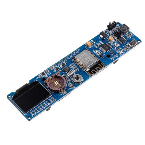 Esp8266 Esp 12f 0 96 Inch Oled Clock Module 8266 Clock Development Board With 18650 Battery Case