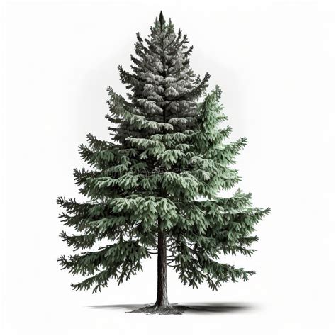 Green Spruce Tree Isolated Illustration Generative Ai Stock Image