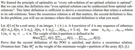 Solved We Framed The Principle Of Optimality As Solutioninn