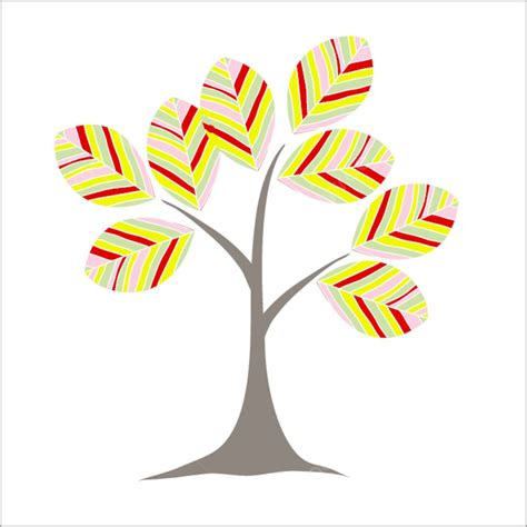 Retro Colorful Tree Art Nobody Summer Vector Art Nobody Summer Png And Vector With