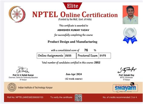 Abhishek Kumar Yadav On Linkedin Nptel Certification Continuouslearning