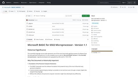 Microsoft Releases Historic 6502 Basic Source Code With Hidden Easter Eggs And Developer