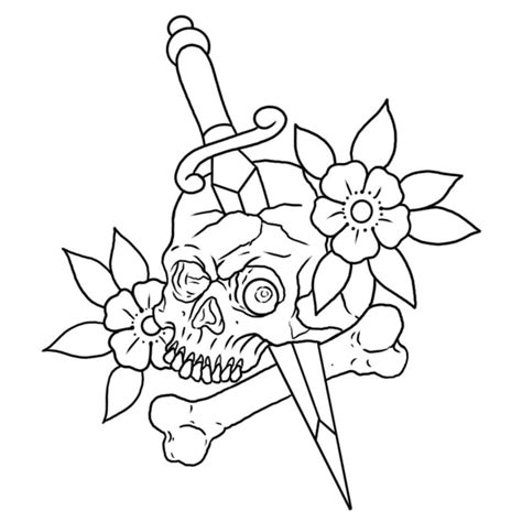 Dagger Skull Tattoo By Jeff Madonna Poppycock Tattoo