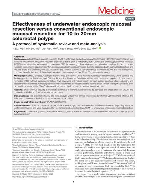 Pdf Effectiveness Of Underwater Endoscopic Mucosal Resection Versus