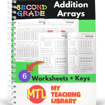 Addition Math Array Worksheets By My Teaching Library TPT