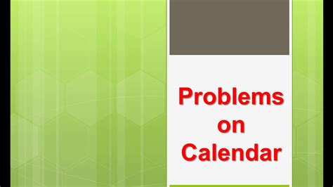 Appsc And Tspsc Live Class 4 Calendar Problems No Need To