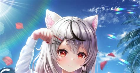 猫耳 猫耳水着クロヱちゃん🎣 わじゅにあ仕事募集中のイラスト Pixiv