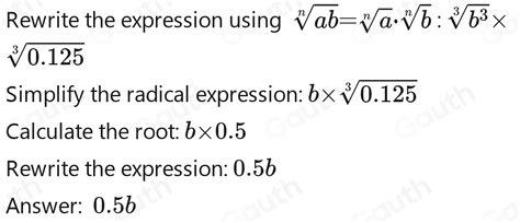 Solved 4 Simplify The Radical Expression Sqrt[3] 0 125b 3 0 5b 0 5b 5b 5b [algebra]