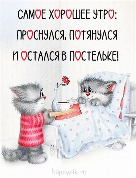 Картинки Доброе утро с котиками 65 штук