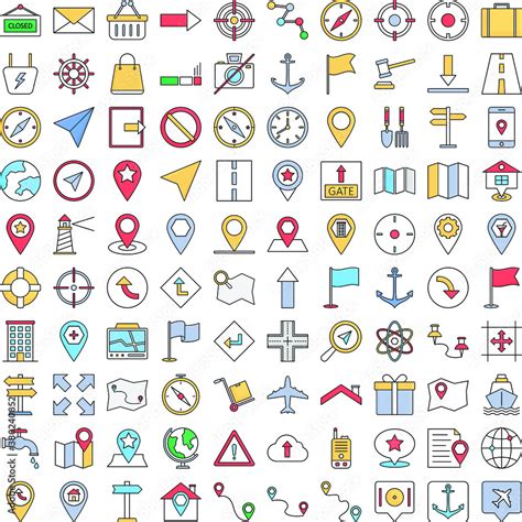 Map And Navigation Vector Icons Consist With Map Icons Navigation Icons Map And Navigation