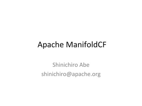 Apache Manifoldcf Ppt