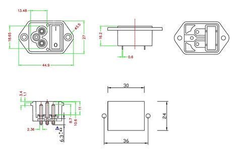 Iec 320 C6 교류 전원 소켓 로커 스위치를 가진 산업 소켓 Pcb 나사에 의하여 거치되는 소켓 Buy Iec C8 Ac 인렛 전원 소켓 어댑터 전기 소켓 및