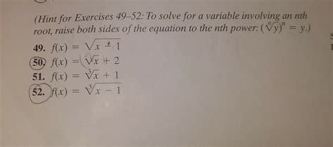 solved hint for exercises 49 52 to solve for a variable