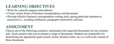 Learning Objectives Write For A Specific Purpose