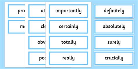 Modal Adverbs Primary Word Cards Definition And Examples