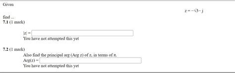 Solved Z 3j Find 7 1 1 Mark Z You Have Not Chegg Com