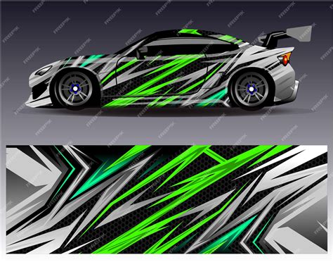 Car Wrap Design Vector Graphic Abstract Stripe Racing Background Kit
