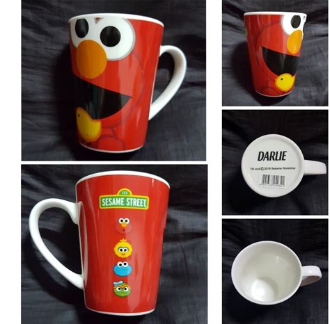 Authentic Rare Official Sesame Street Elmo Ceramic Mug With Handle