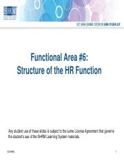 SHRM CP SCP Orgnztn Structure Of HR Pdf Functional Area Structure Of The HR Function Any